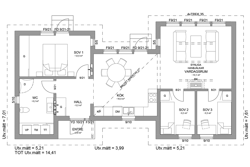 Torekov - en husserie av Hudikhus | Enplanshus